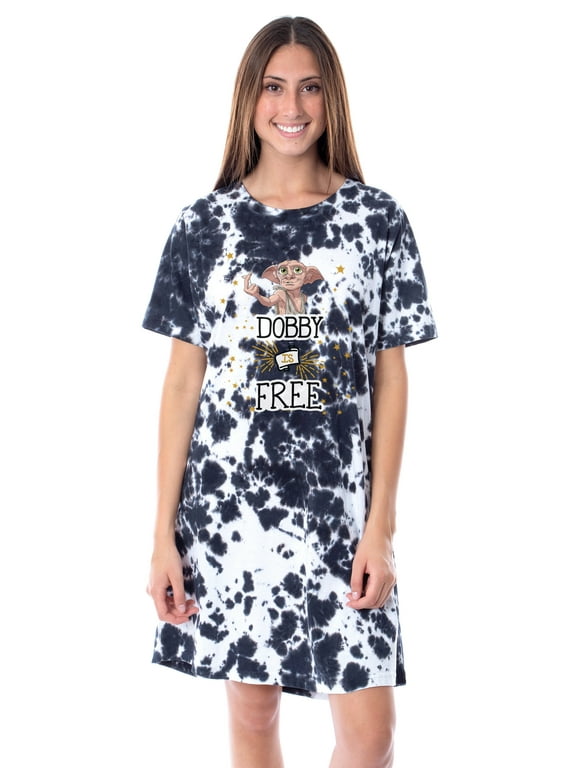 Barbie Womens' Title Logo Tie-Dye Nightgown Sleep Pajama Shirt For ...