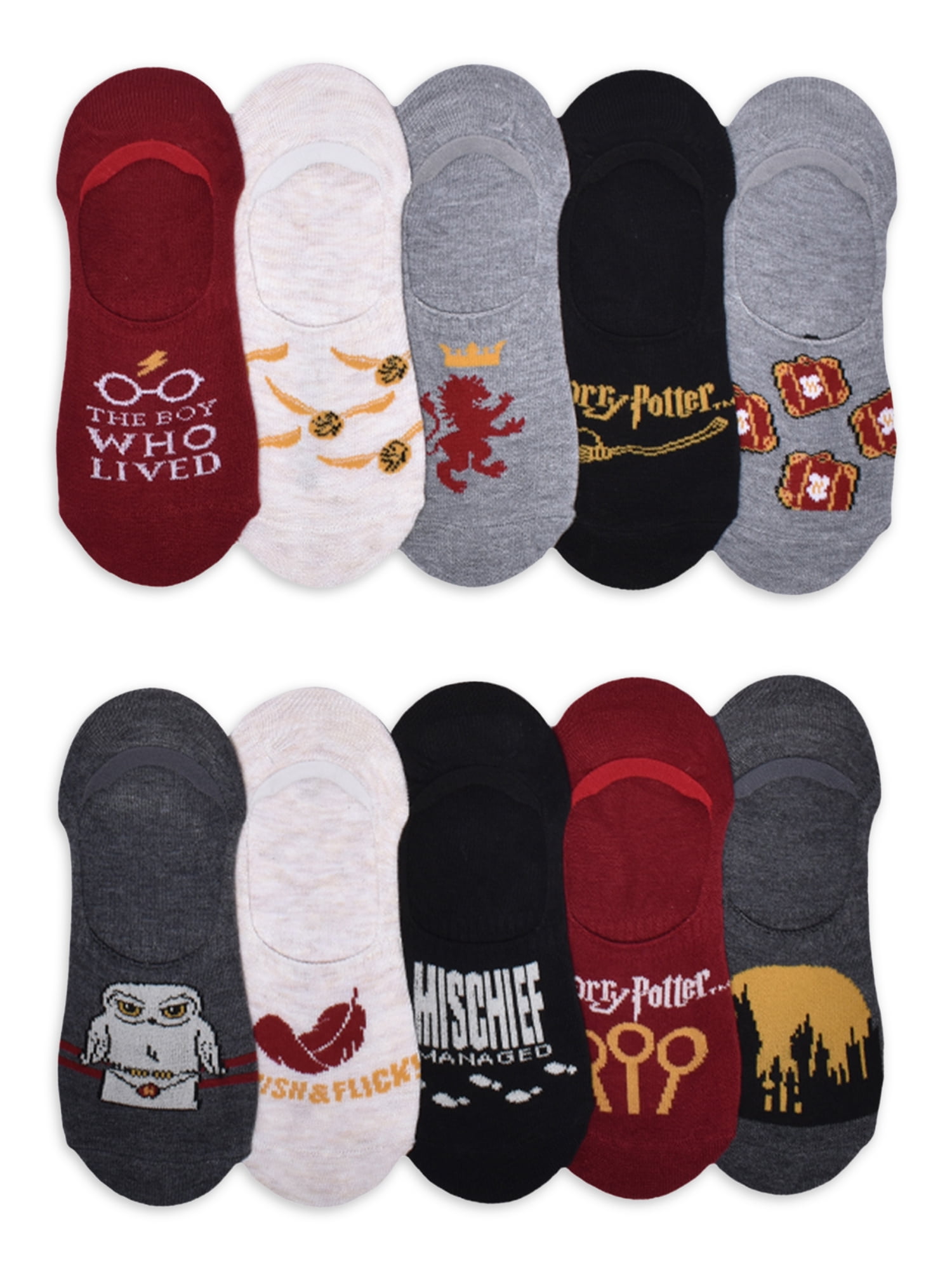 Harry Potter Womens' Graphic Liner Socks, 10-Pack, Sizes 4-10 - Walmart.com