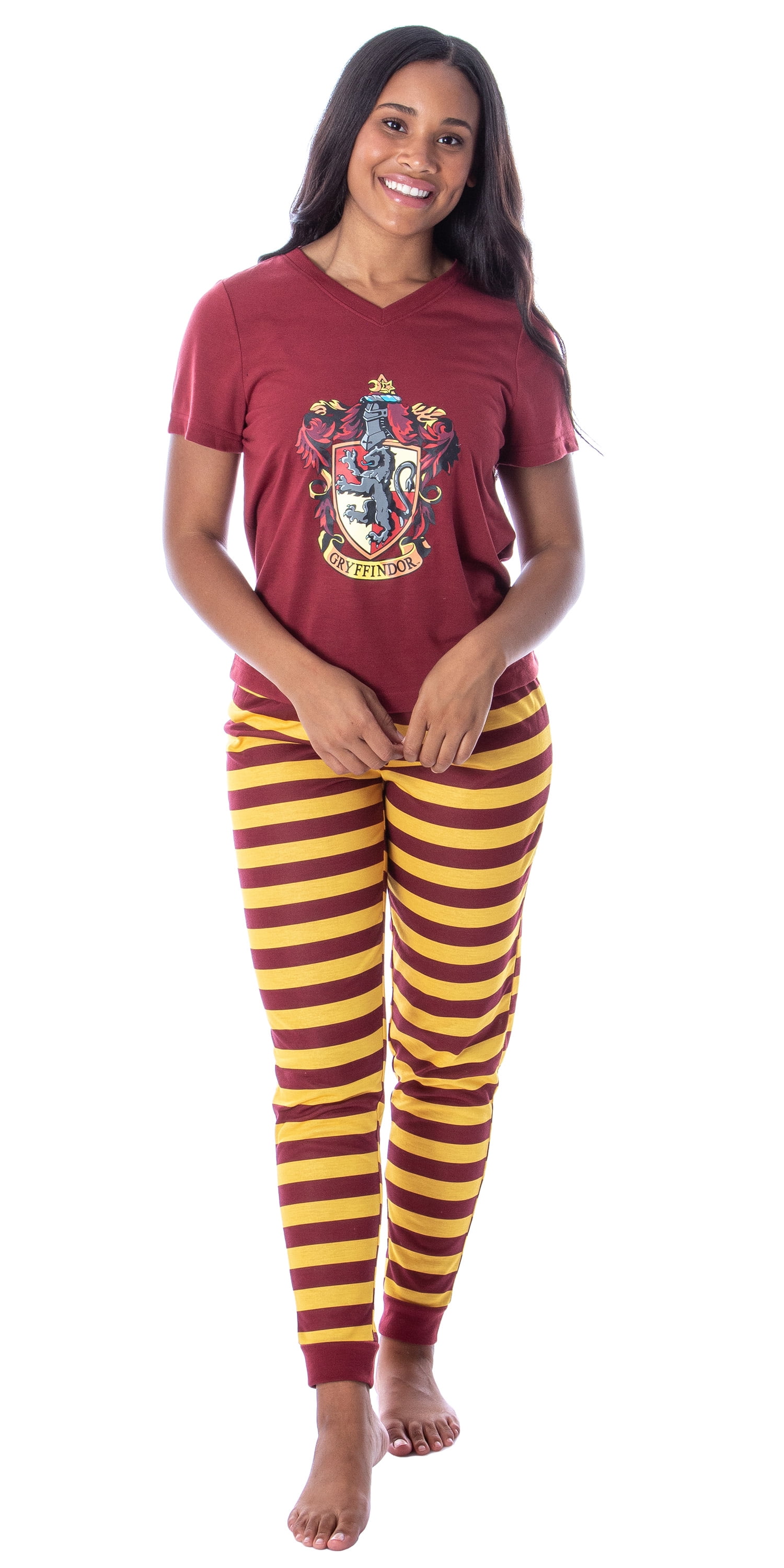 Harry Potter Womens' Hogwarts House Crest Jogger Adult Pajama Set-All ...
