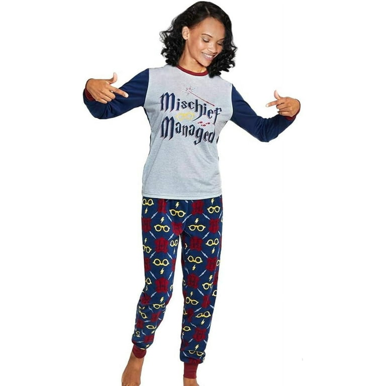 Harry Potter Womens Mischief Managed Joggers Pajamas Sleep Set Medium Walmart