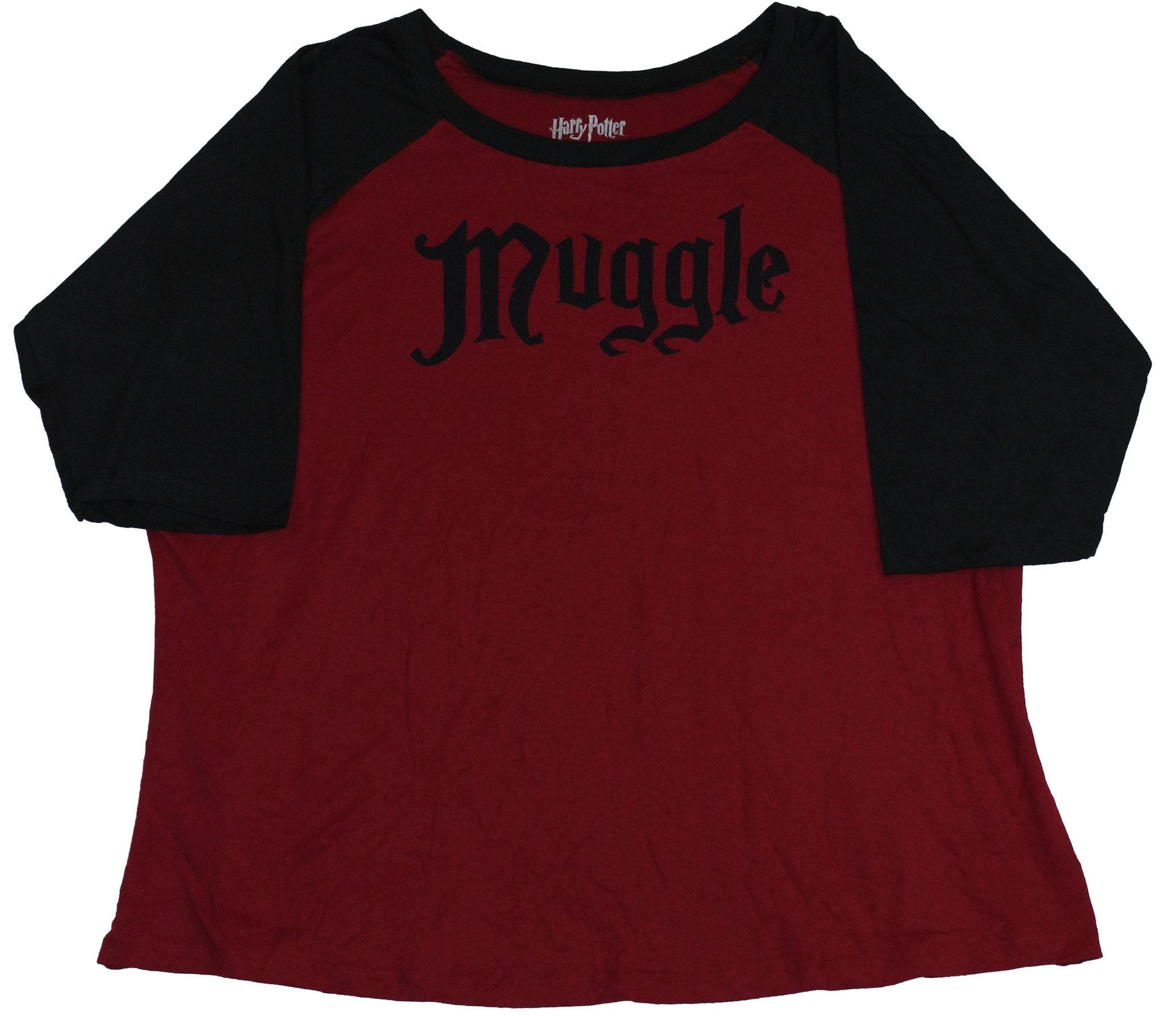 Harry Potter Womens Ragland Style T-Shirt - Black Print Muggle mage ...