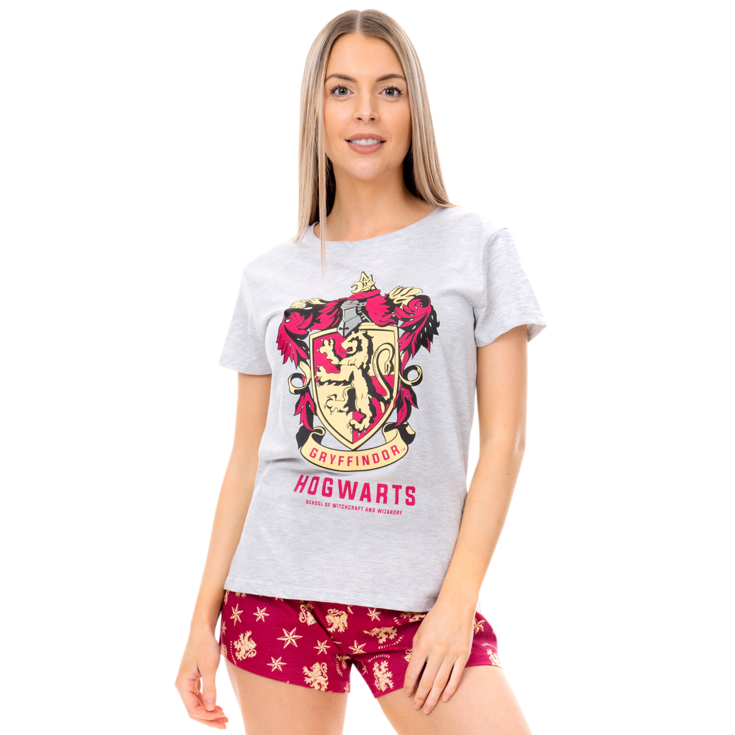Harry Potter Womens Short Sleeve Hogwarts Pajama Set, Gryffindor Lion ...