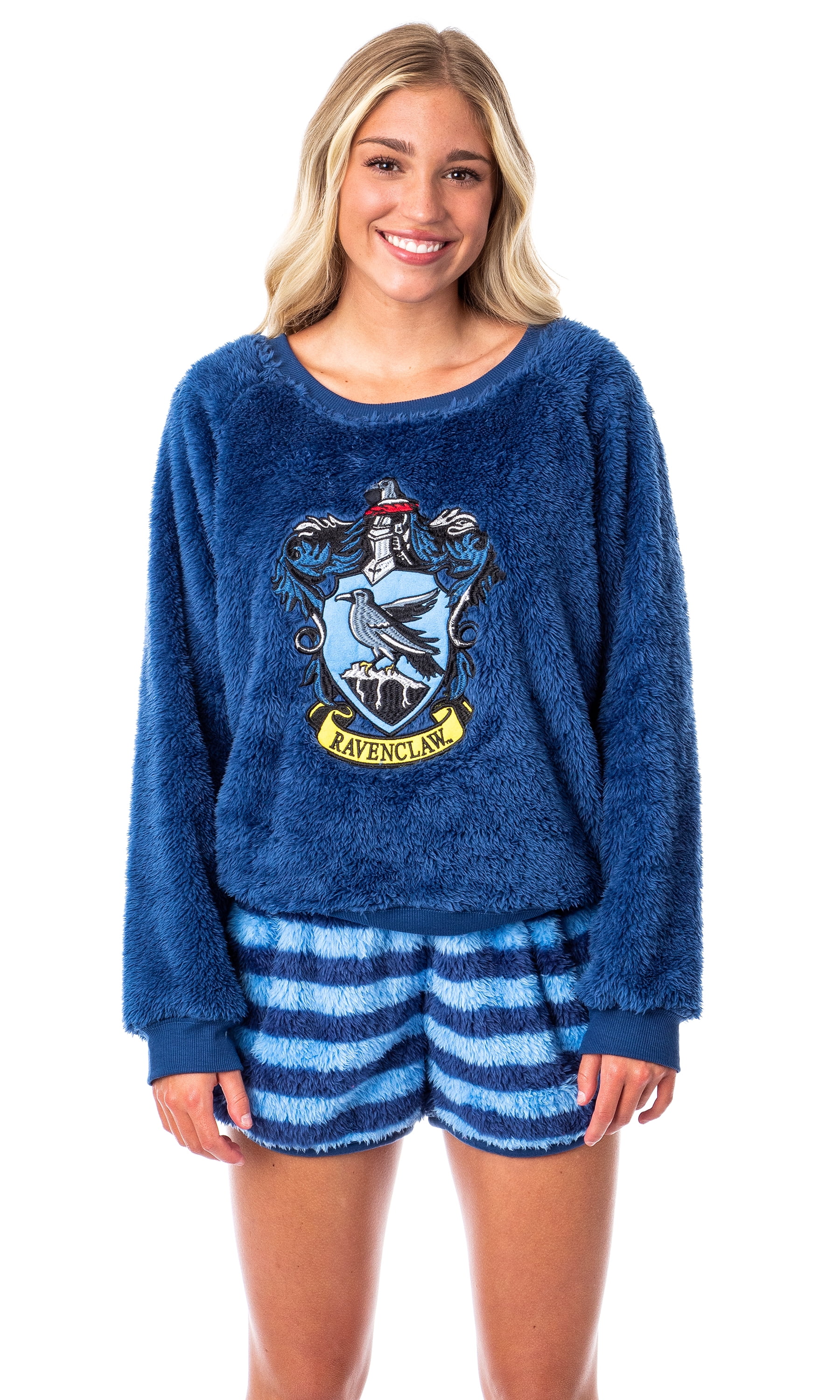 Harry Potter Womens' Sweater and Shorts Sleep Pajama Set-All Houses ...