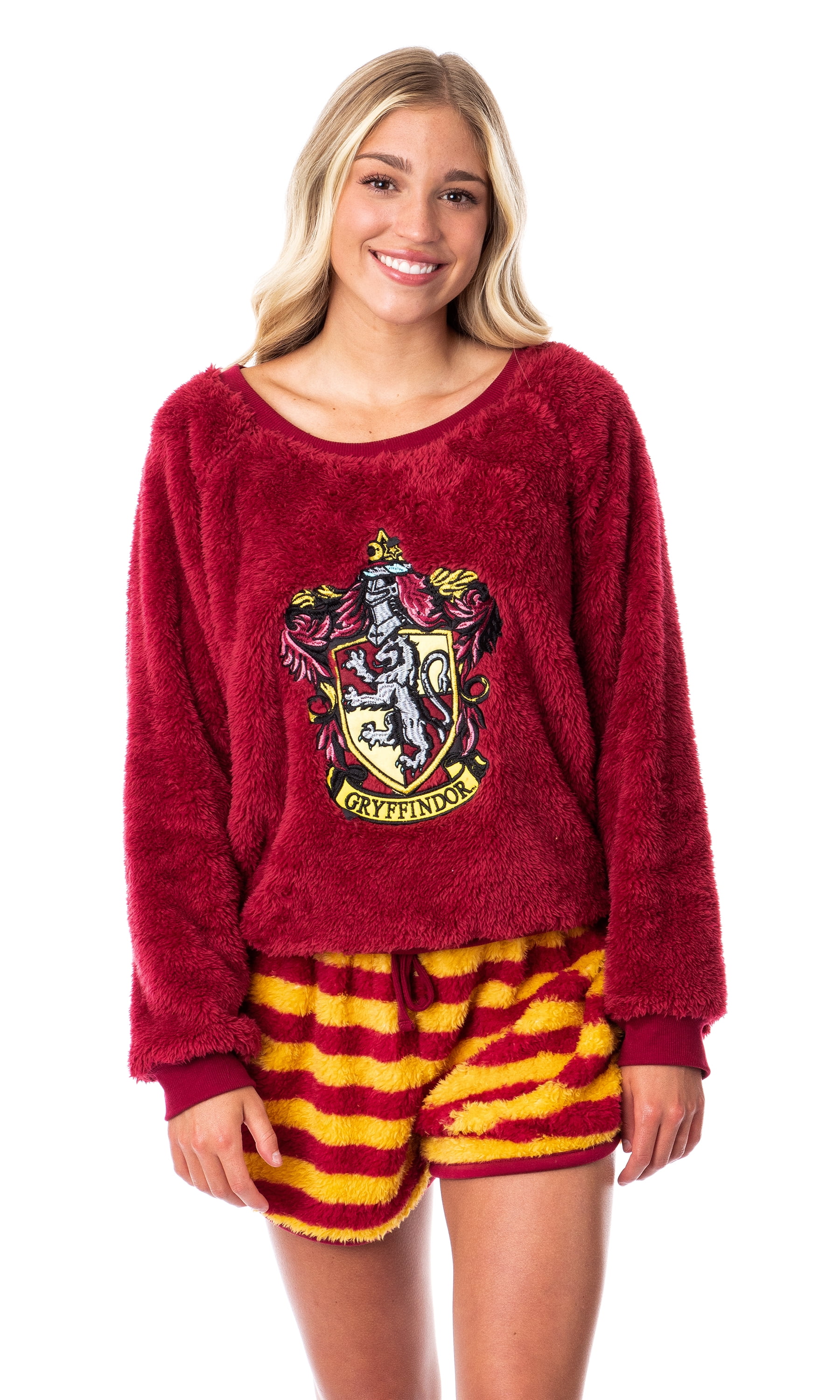 Harry Potter Womens' Sweater and Shorts Sleep Pajama Set-All Houses ...