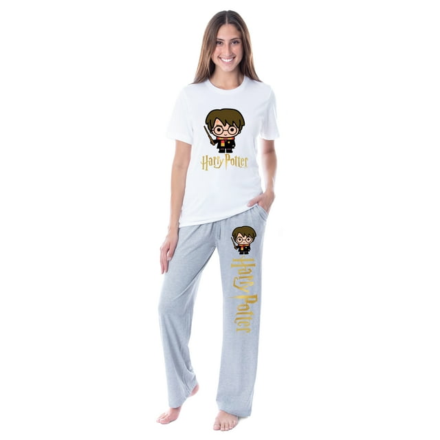 Harry Potter Womens' Wizarding World Chibi Character Sleep Pajama Set ...