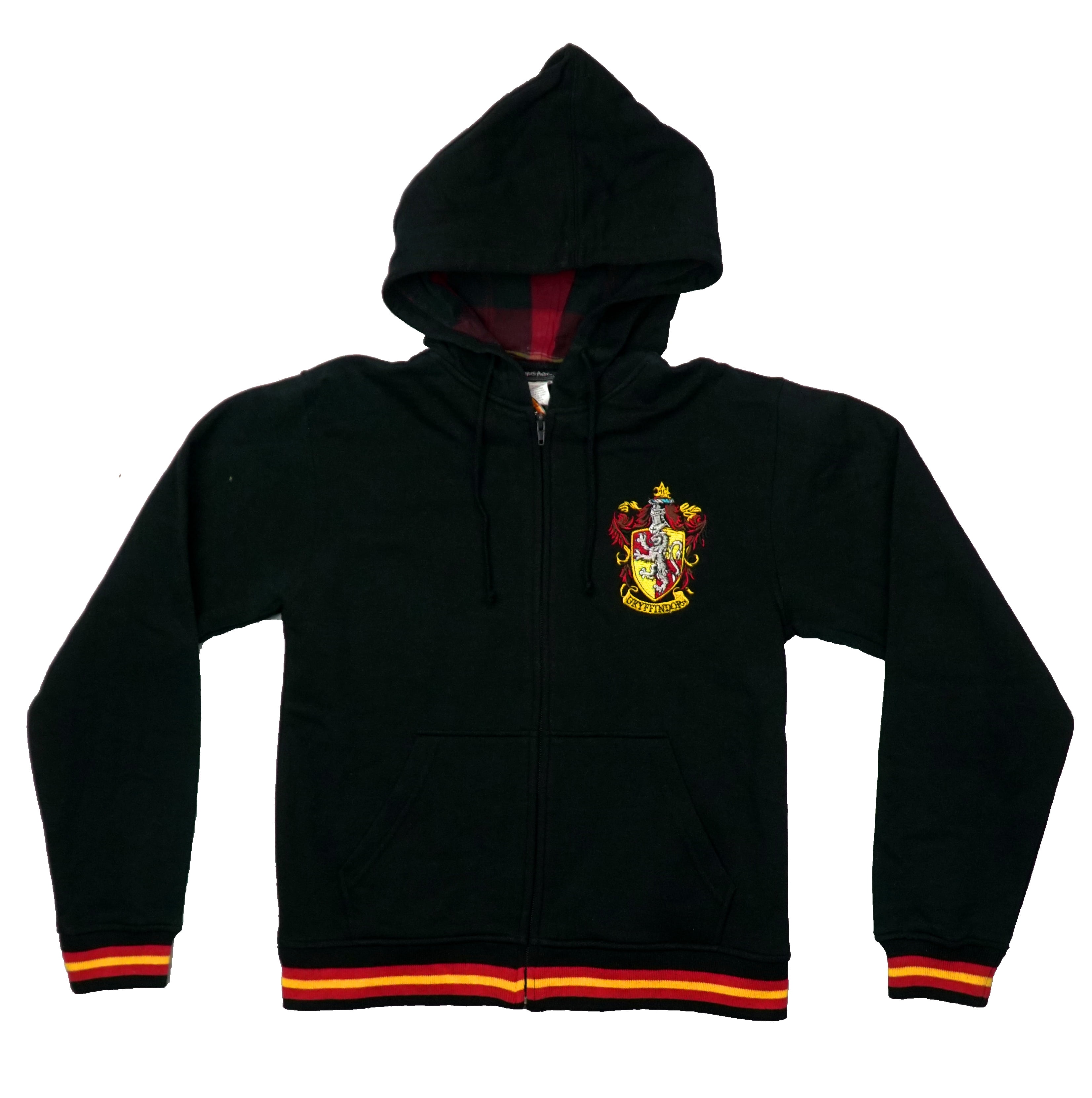Harry Potter Zip Up Mens Jacket Hoodie - Gryffindor Lapel and Back Logo ...