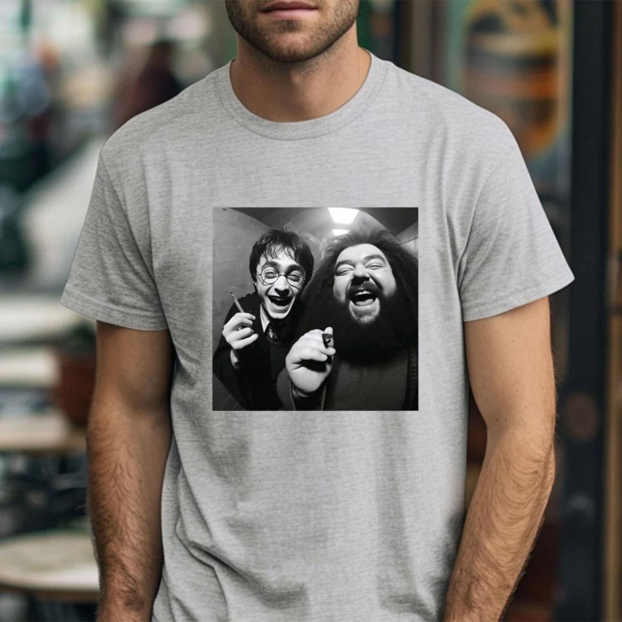 Harry Potter and Hagrid trip after party, Harry Potter tee-shirt ...