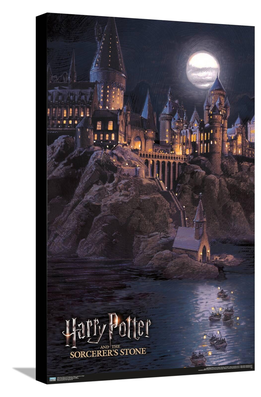 Harry Potter and the Sorcerer's Stone - Hogwarts at Night Canvas Wall ...