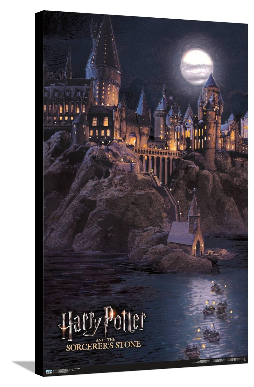 Harry Potter and the Sorcerer's Stone - Hogwarts at Night Canvas Wall ...