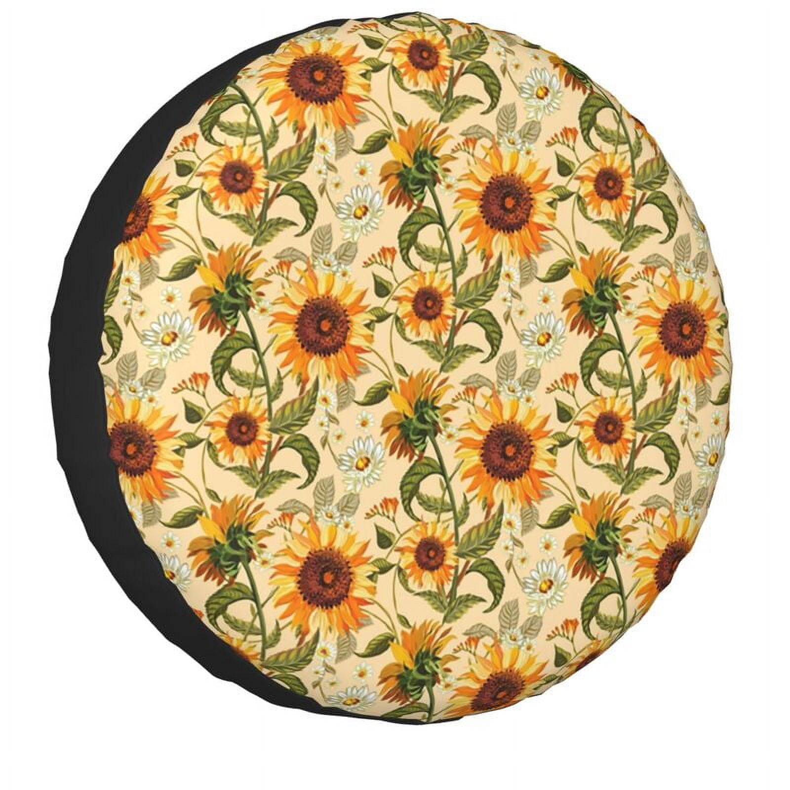 Harry Sunflower Flower Spare Tire Cover for Prado Hippie Pop Art Floral ...