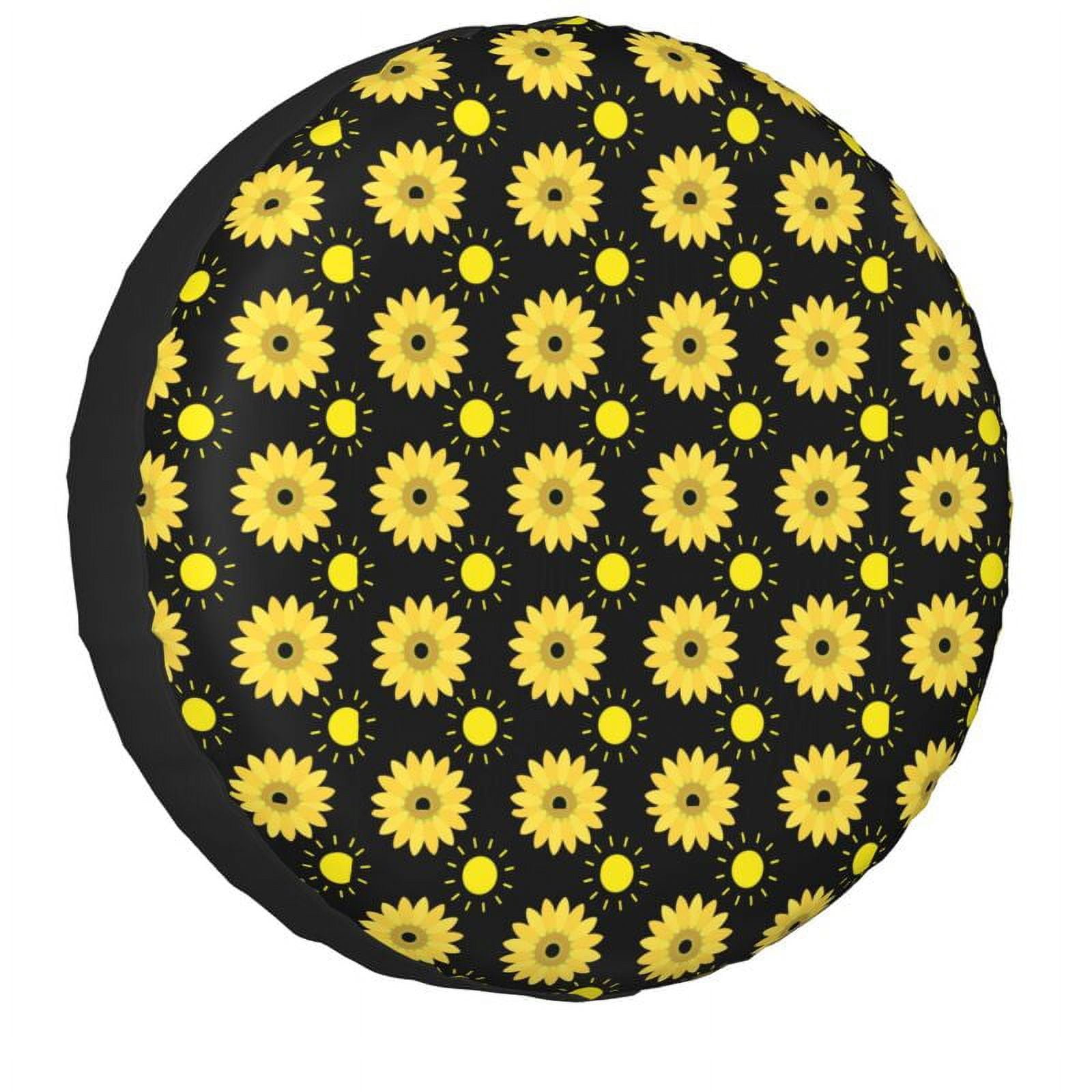 Harry Sunflower Flower Spare Tire Cover for Prado Hippie Pop Art Floral ...
