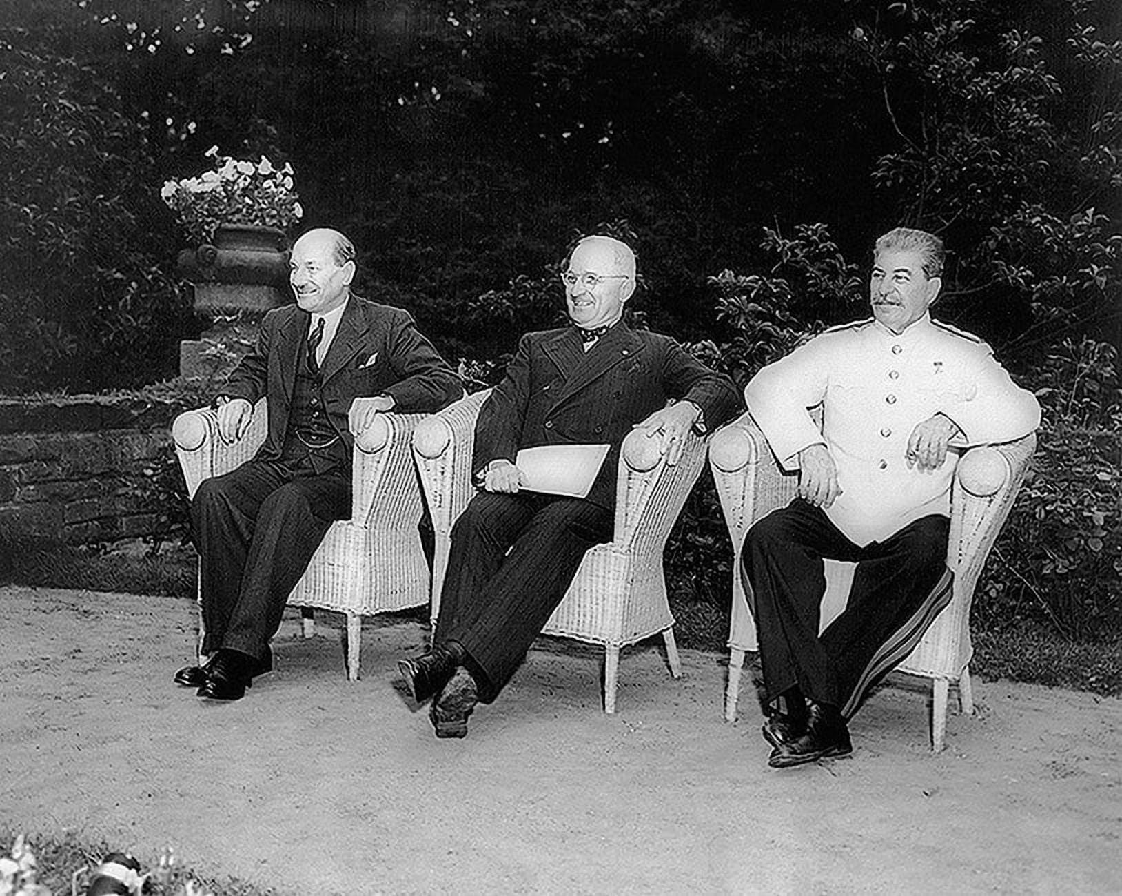 Harry Truman w/ Attlee & Stalin WWII - 12x18 Inch Laminated Poster ...