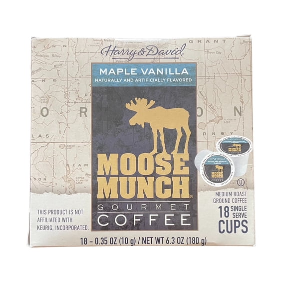 Harry & David, K Cups Coffee, Moose Munch Maple Vanilla, 18 ct ...