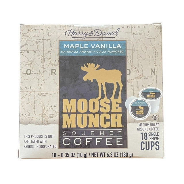 Harry and David K Cups Coffee, Moose Munch Maple Vanilla Gourmet Medium ...