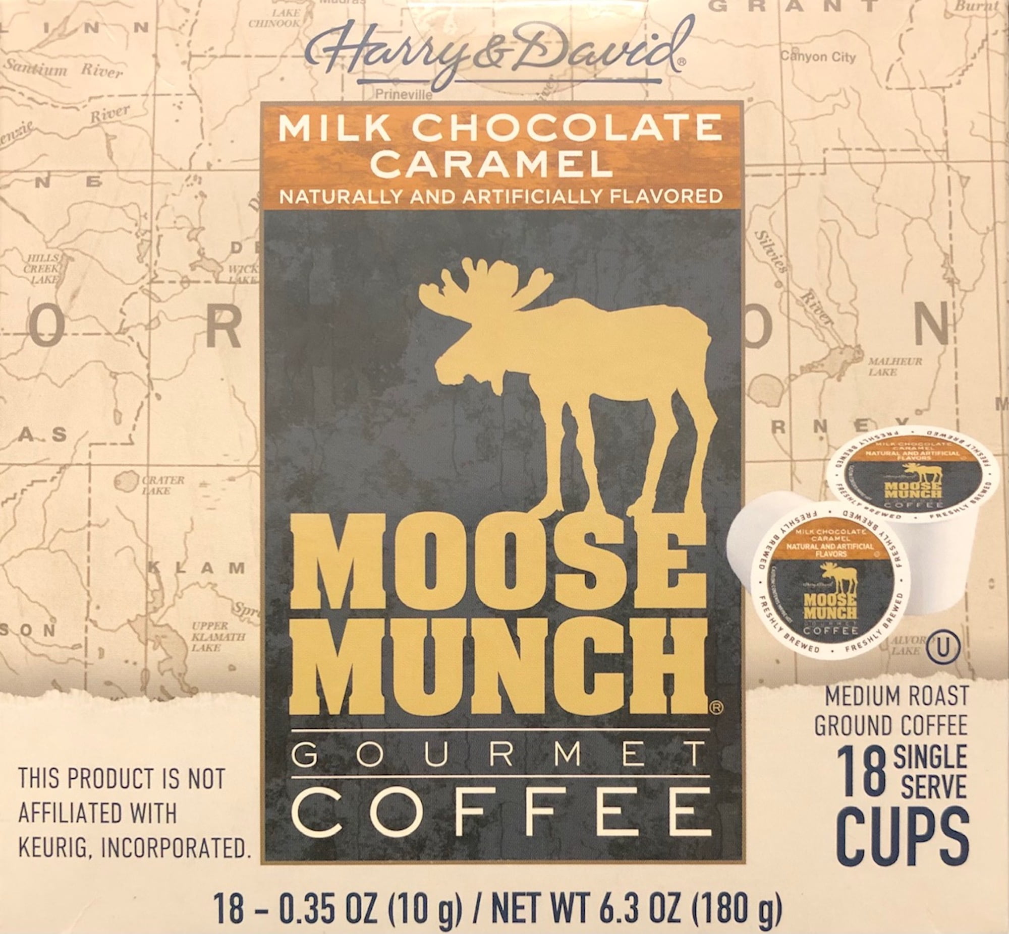 Harry & David Moose Munch Milk Chocolate Caramel Coffee, Medium Roast, 18 K-Cups - Walmart.com