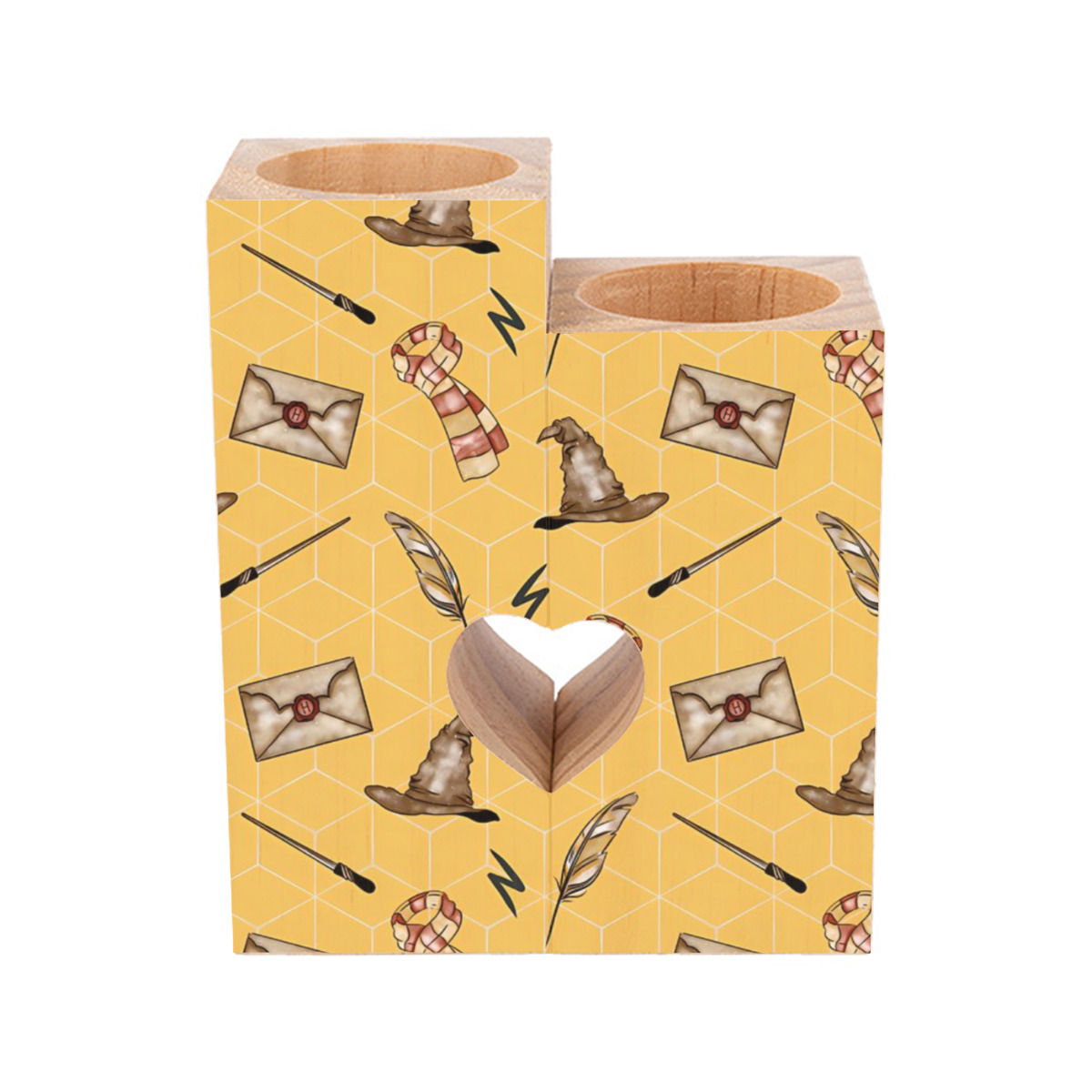 Harry potter Wooden Candlestick Farmhouse Decoration - Pillar ...