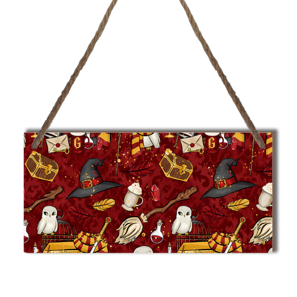 Harry potter Wooden Sign Square Wooden Door Panel Decoration 10.8x3.9 ...