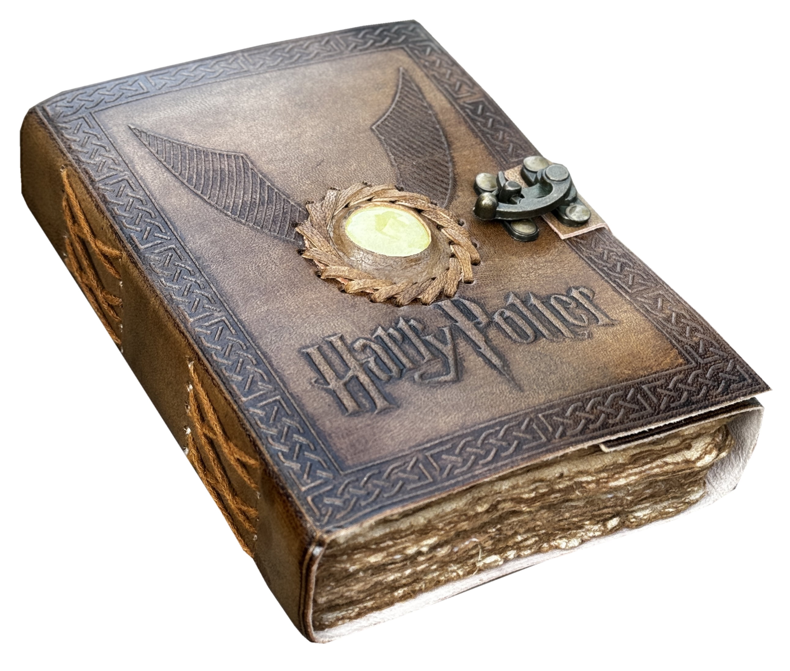 Harry potter gifts vintage Leather Journal with stone spell book of ...
