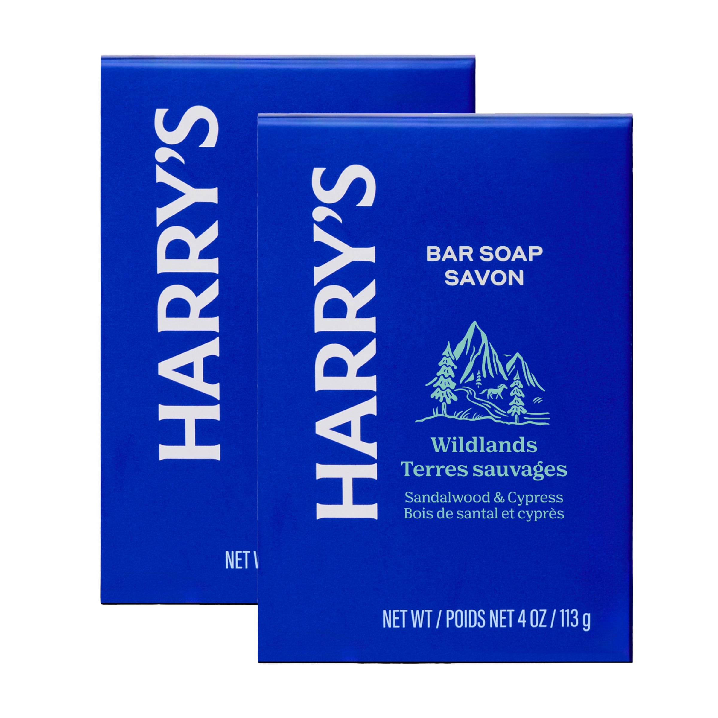 Harry's Bar Soap for Men - Wildlands Scent, 4 oz Body Soap Bars, 2 Pack ...
