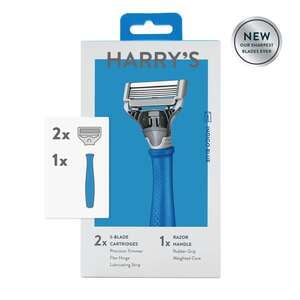 Harry's Men's 5-Blade Razor Handle, Surf Blue, 2 Blade Refills, Travel ...