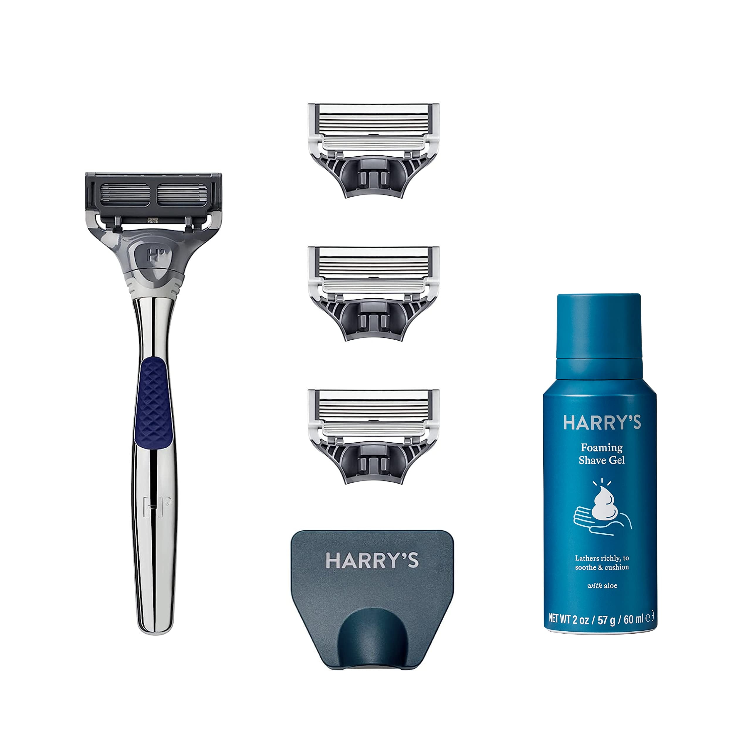 Harry's Razors for Men - Chrome Shaving Set | 5 Blade Razors with ...