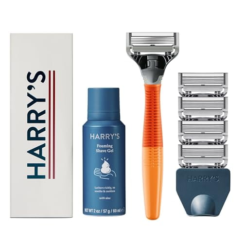 Harry's Razors for Men - Men's Razor Set with 5 Razor Blade Refills, Travel Blade Cover, 2 oz ...