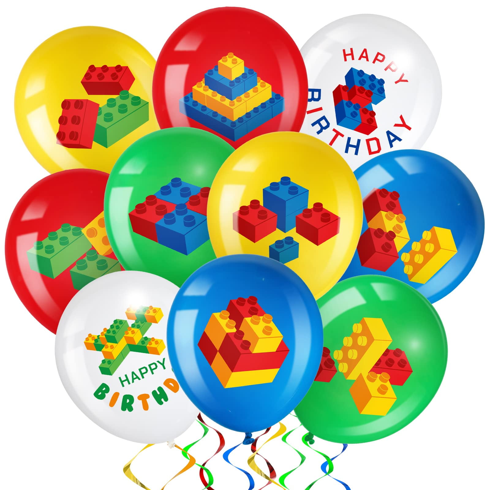 Harrycle 60 Pieces FEV6 Building Blocks Birthday Party Balloons,brick ...