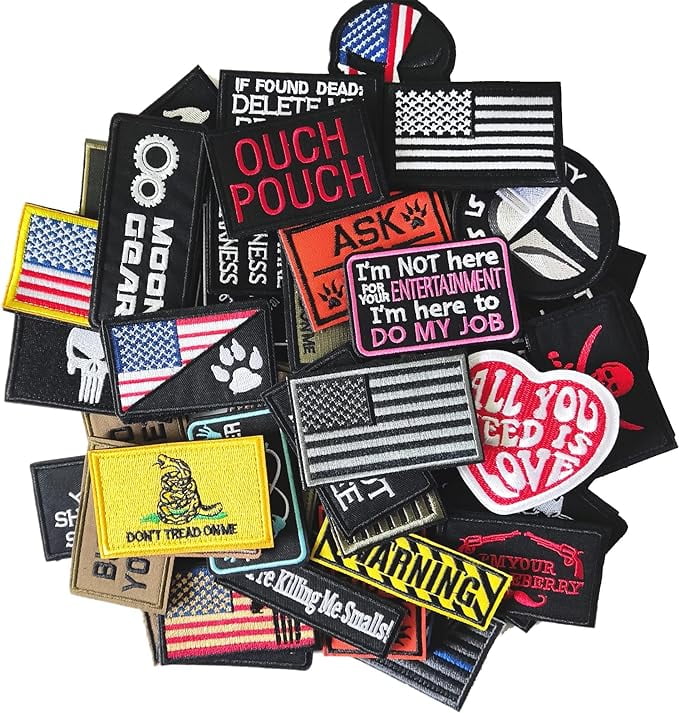 Harsgs 20 Pieces Random Tactical Morale Patch Bundle, Full Embroidery ...