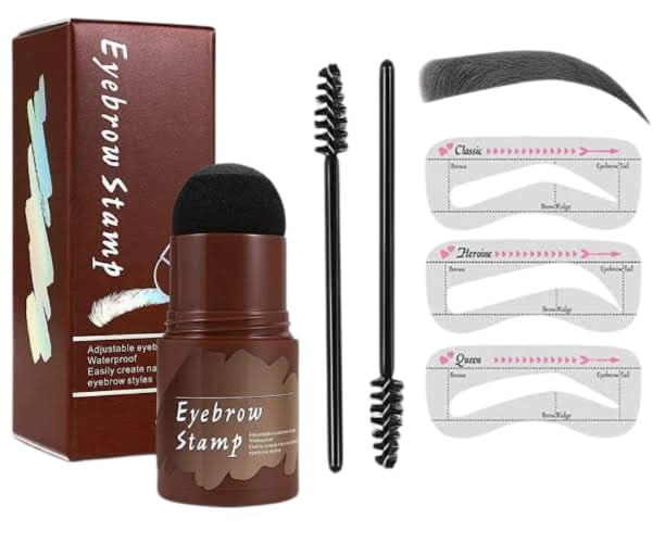 Harshlove Eyebrow Stamp Stencil Kit, One Step Brow Stamp Makeup Powder ...