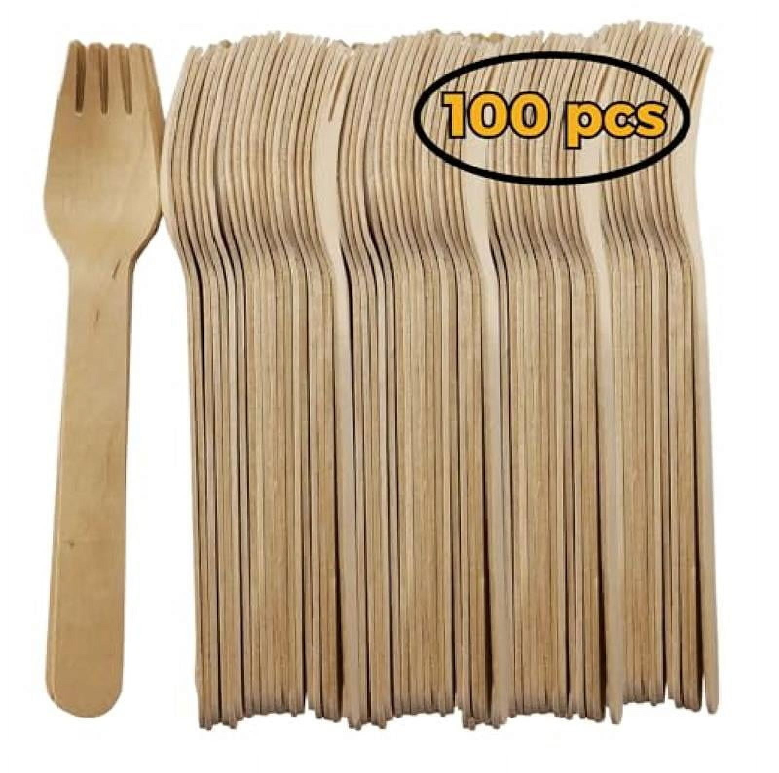 Harshu Wooden Cutlery - 100 Units per Pack | Disposable Utensils | Biodegradable and Compostable ...
