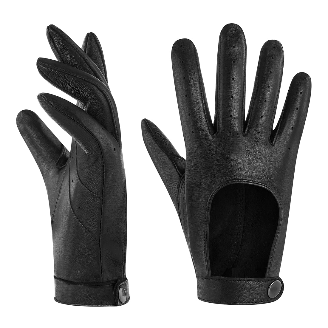 Harssidanzar Women Leather Driving Gloves,Touchscreen Texting Unlined ...