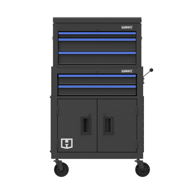 Hart 24-inch Steel Tool Chest Combo with Built-In Power Strip, 400 lb ...