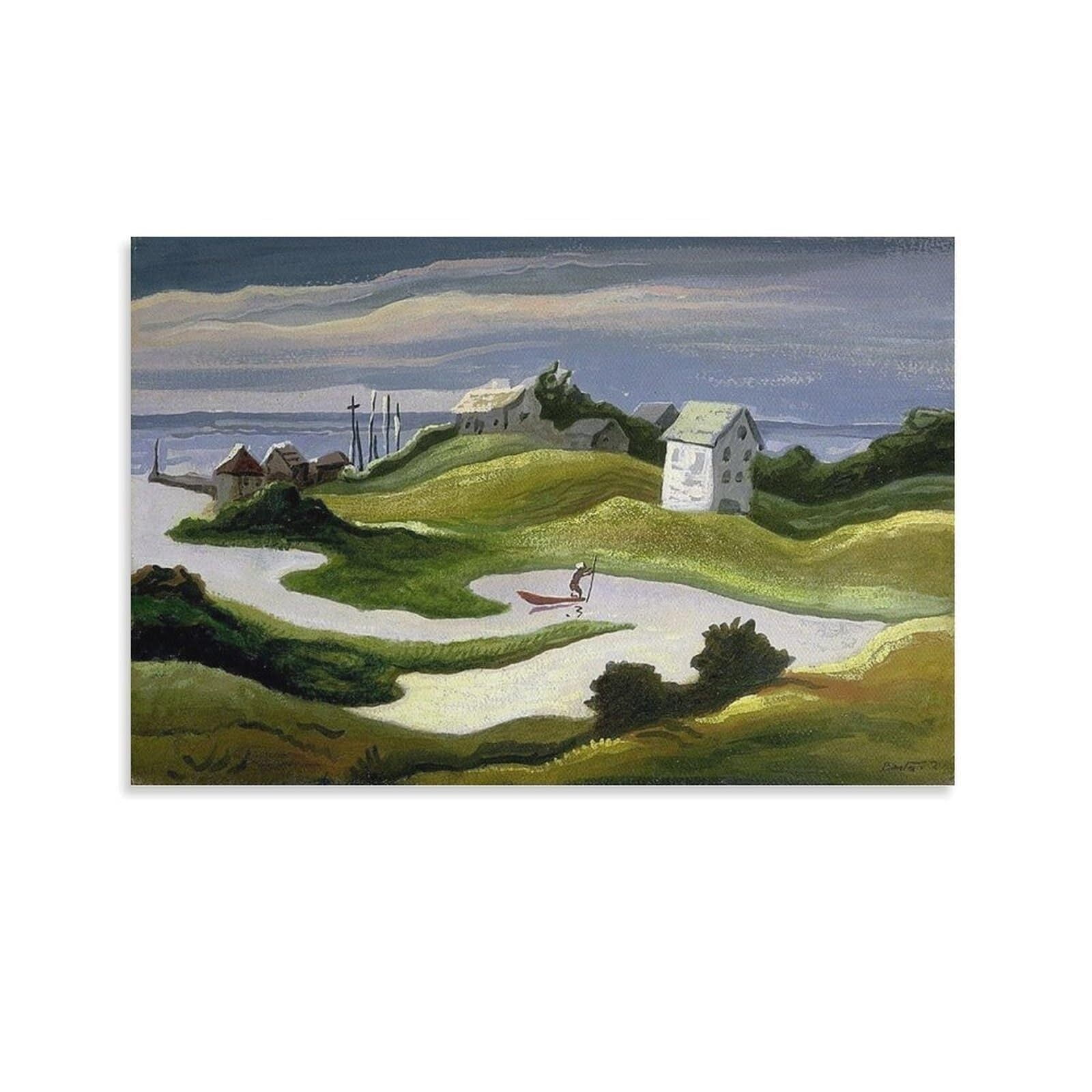 Hart Benton Chilmark Landscape Art Canvas Painting Decor Wall Print ...