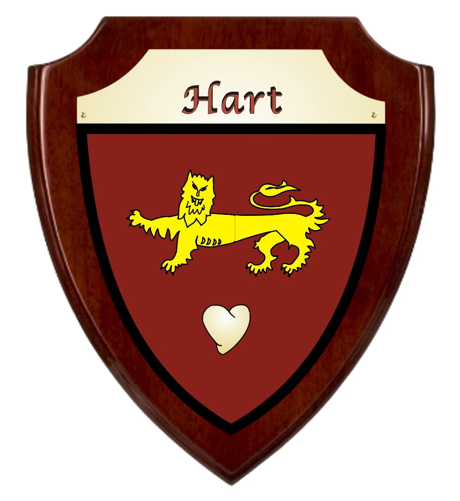 Hart Irish Coat of Arms Shield Plaque - Rosewood Finish - Walmart.com