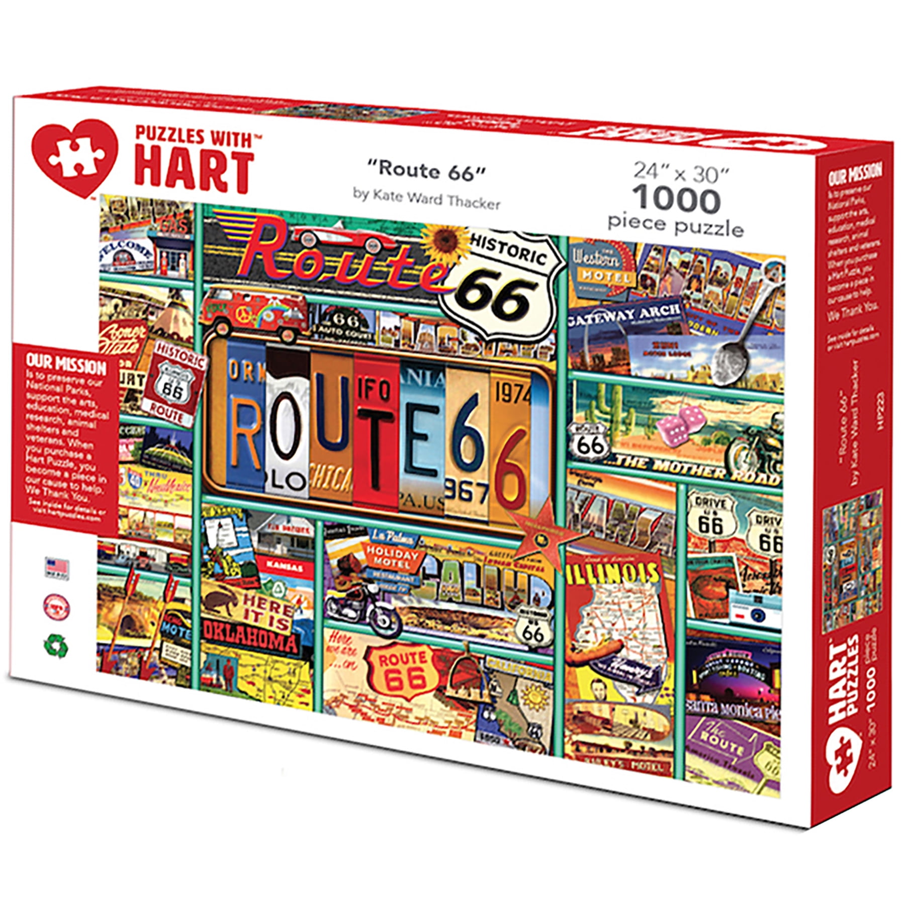 Hart Puzzles 1000-Piece Route 66 by Kate Ward Thacker Interlocking ...