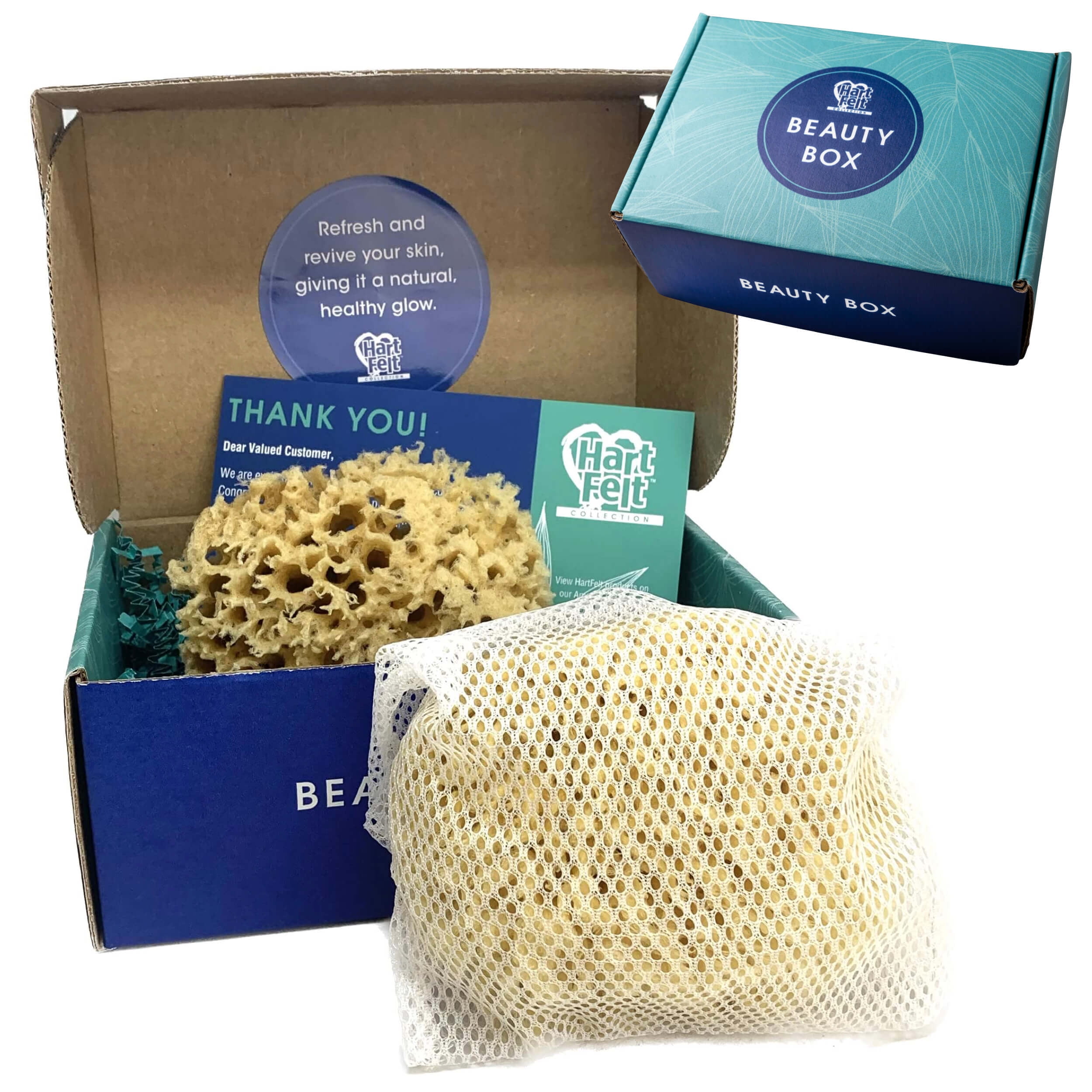HartFelt Delicate Skin Sea Sponge Beauty Box | 2 Wool Sea Sponges 4 in ...