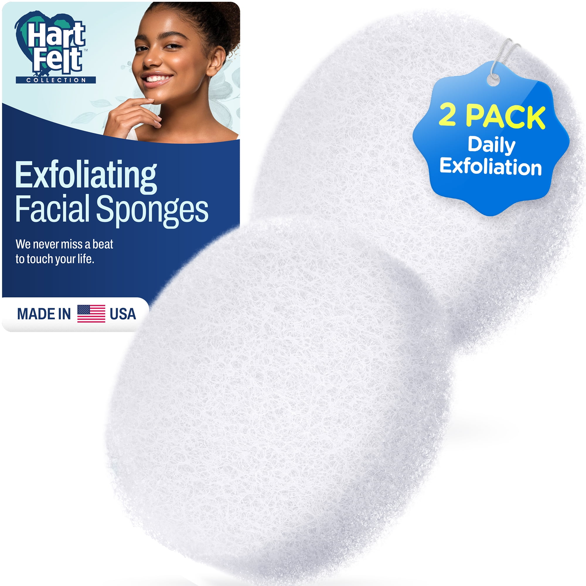HartFelt Exfoliating Face Scrub Pads - Home Facial, Cream Application ...