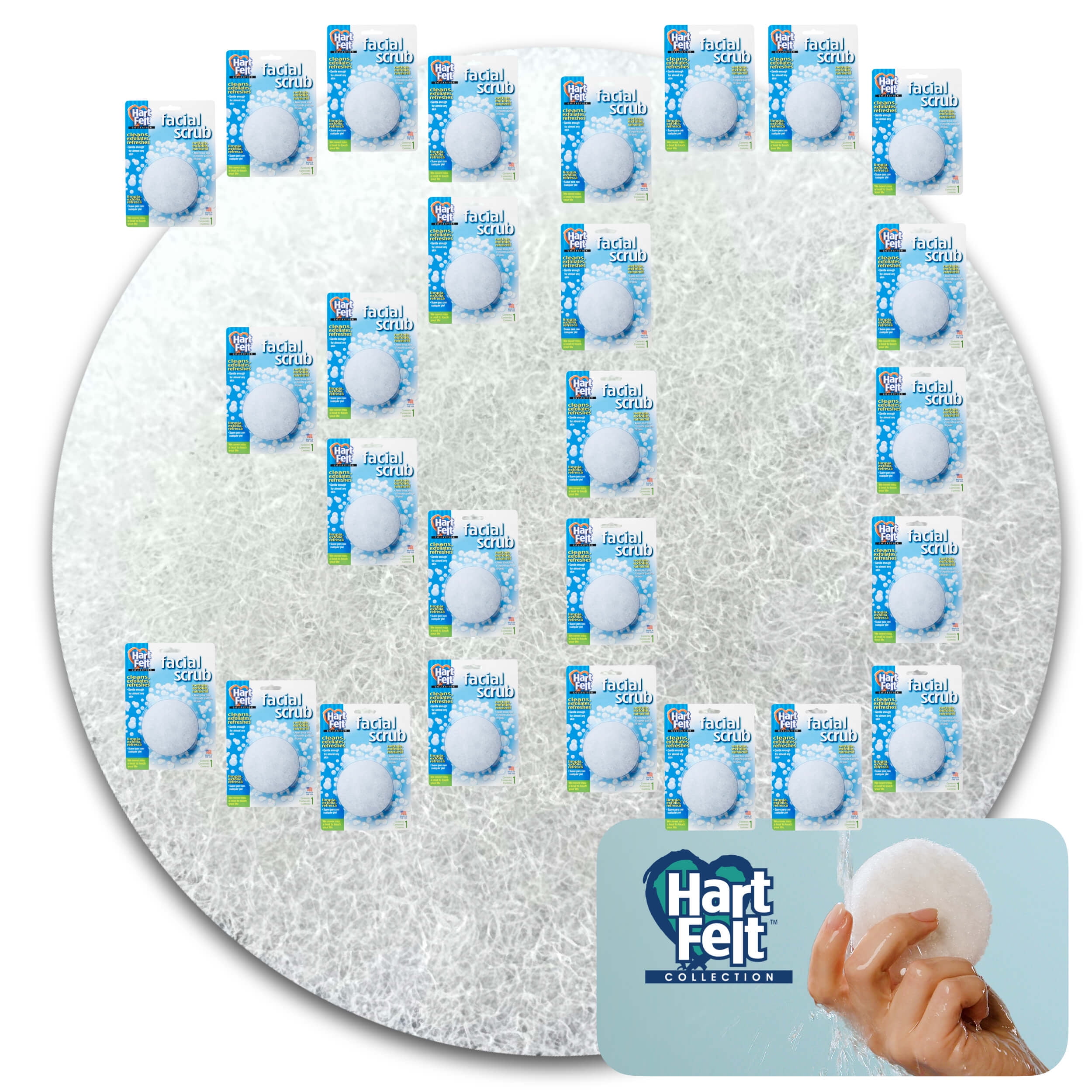 HartFelt Facial Scrub Exfoliant Pads, Skin Care Sponges for Home Facial ...