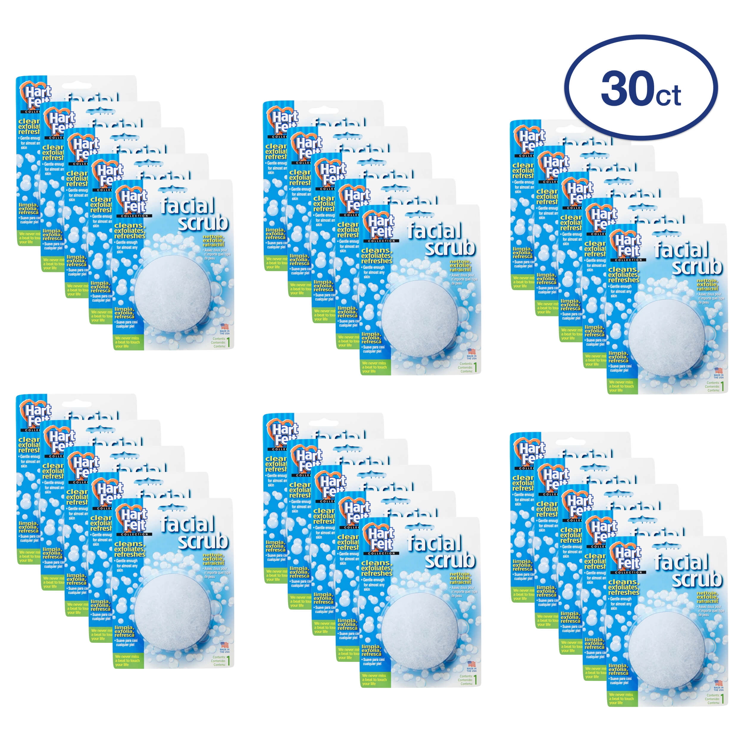 HartFelt Facial Scrub Exfoliant Pads, Skin Care Sponges for Home Facial ...