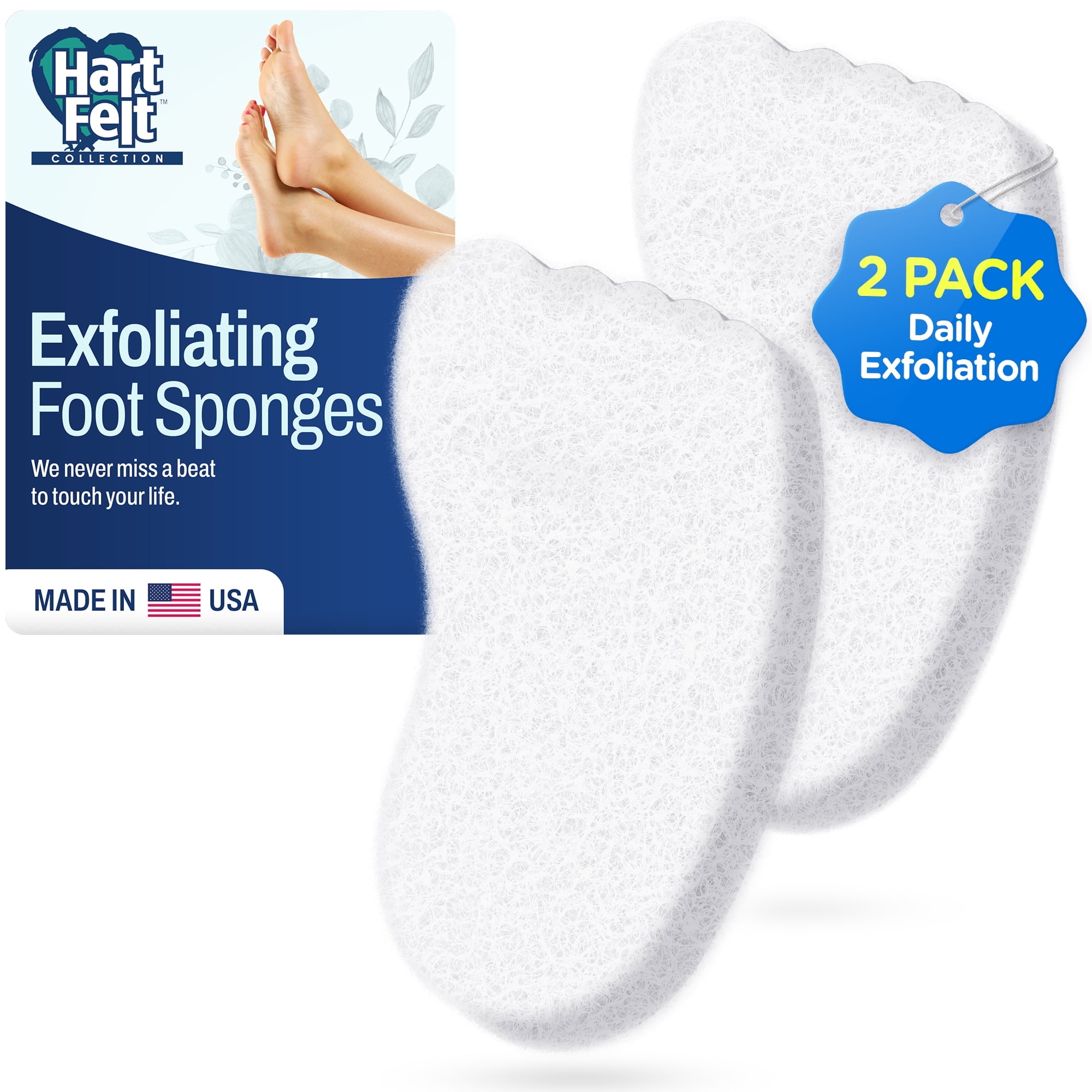 HartFelt Foot Exfoliator Pedicure Scrubber, Skin Care Sponge Pad for ...
