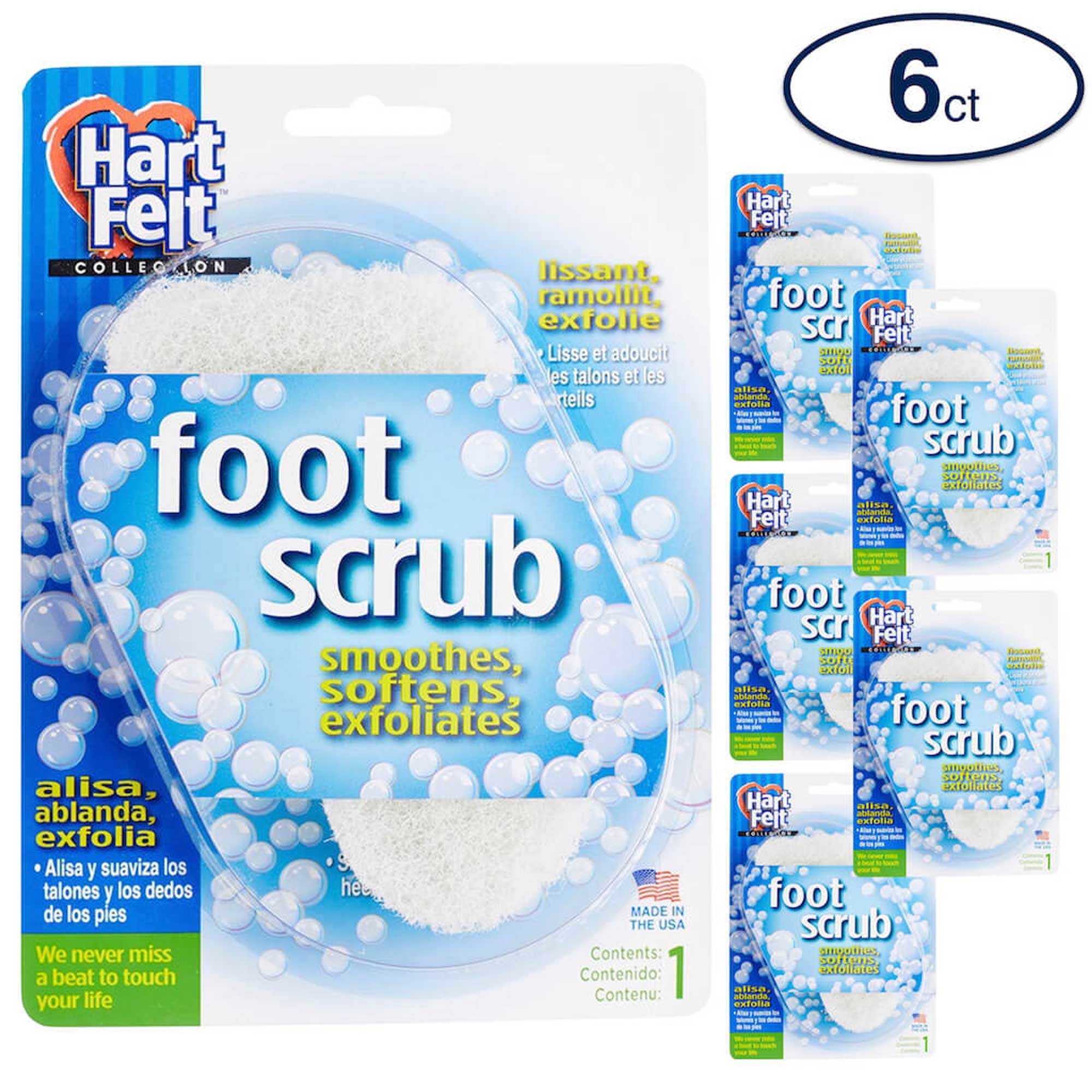 HartFelt Adult Foot Scrubber Exfoliating Sponge Pads for Smooth Heels ...
