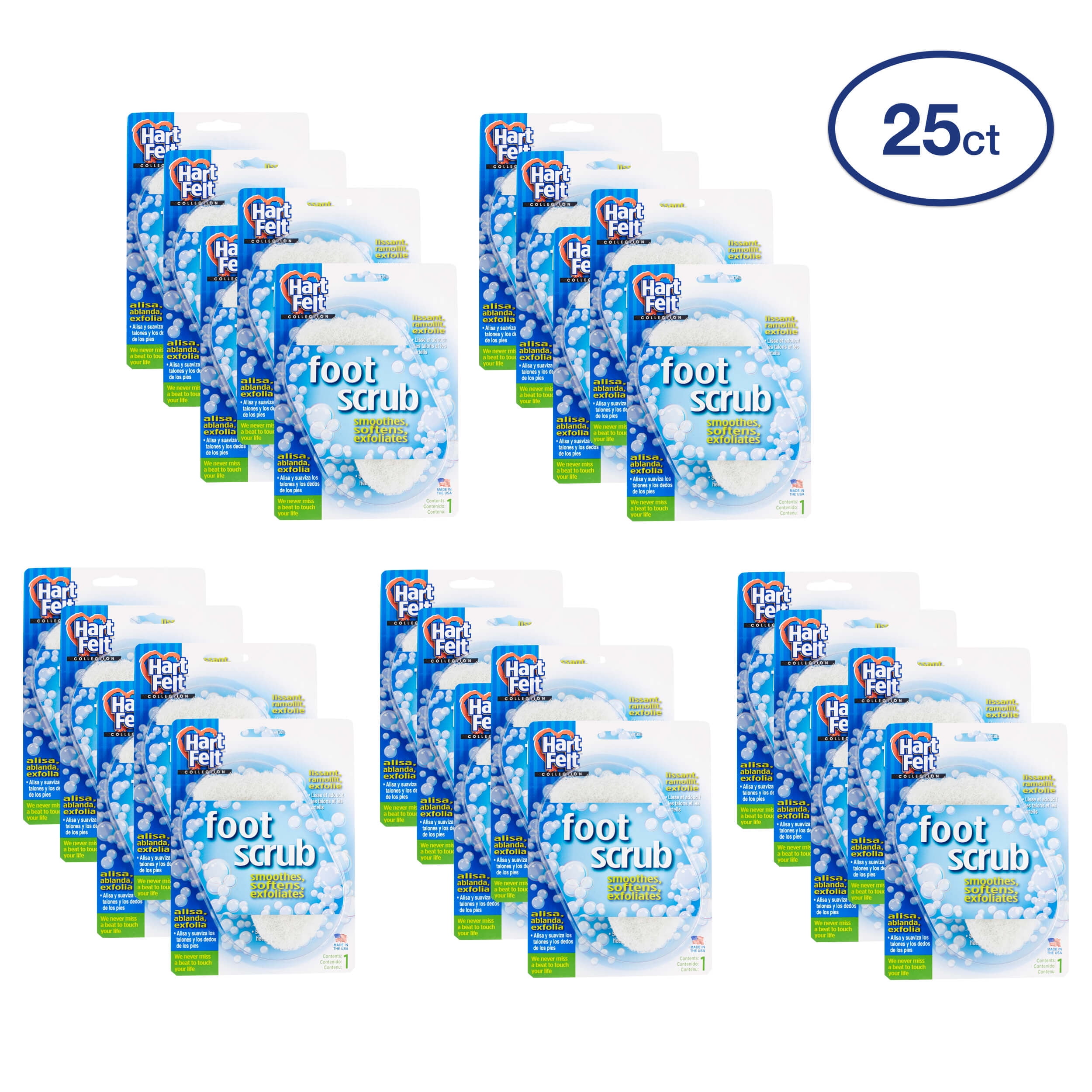 HartFelt Foot Scrub Sponge Pads for Exfoliating Heels and Toes ...