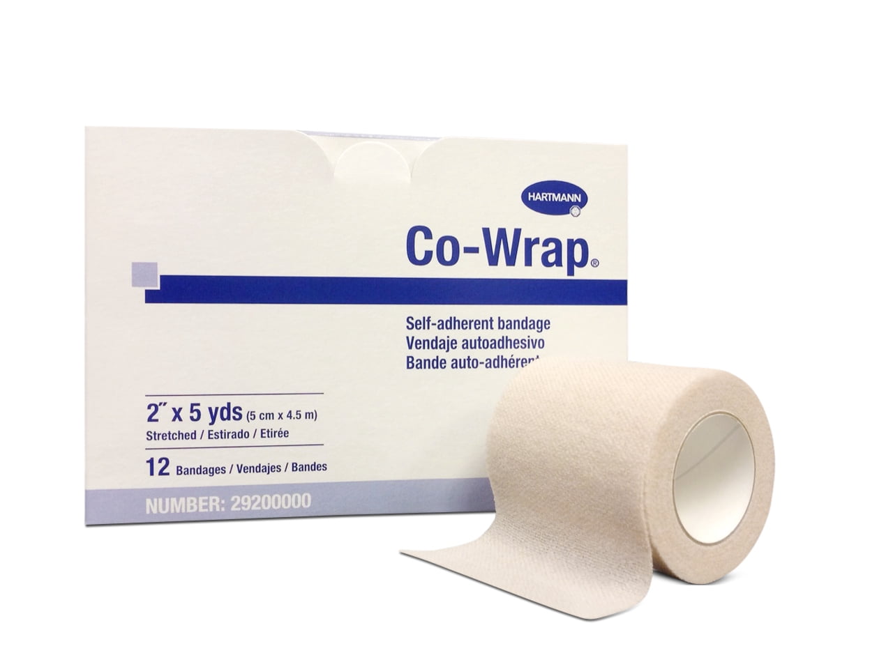 HartMann Co-Wrap Self-Adhesive Bandage Wraps 2" x 5 Yards 12 Rolls ...