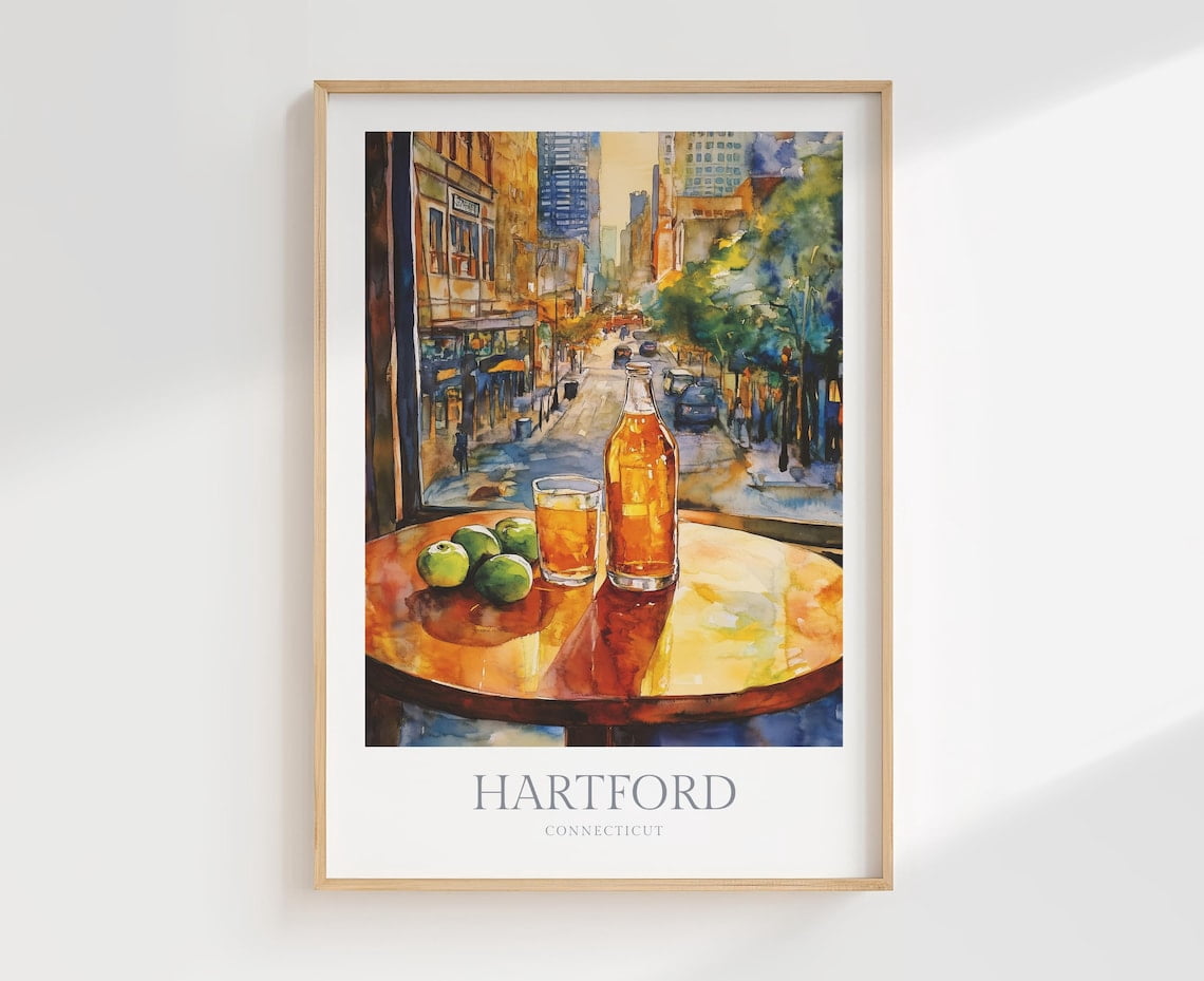 Hartford Connecticut Wall Art Poster Home Decor Cider Travel Poster ...