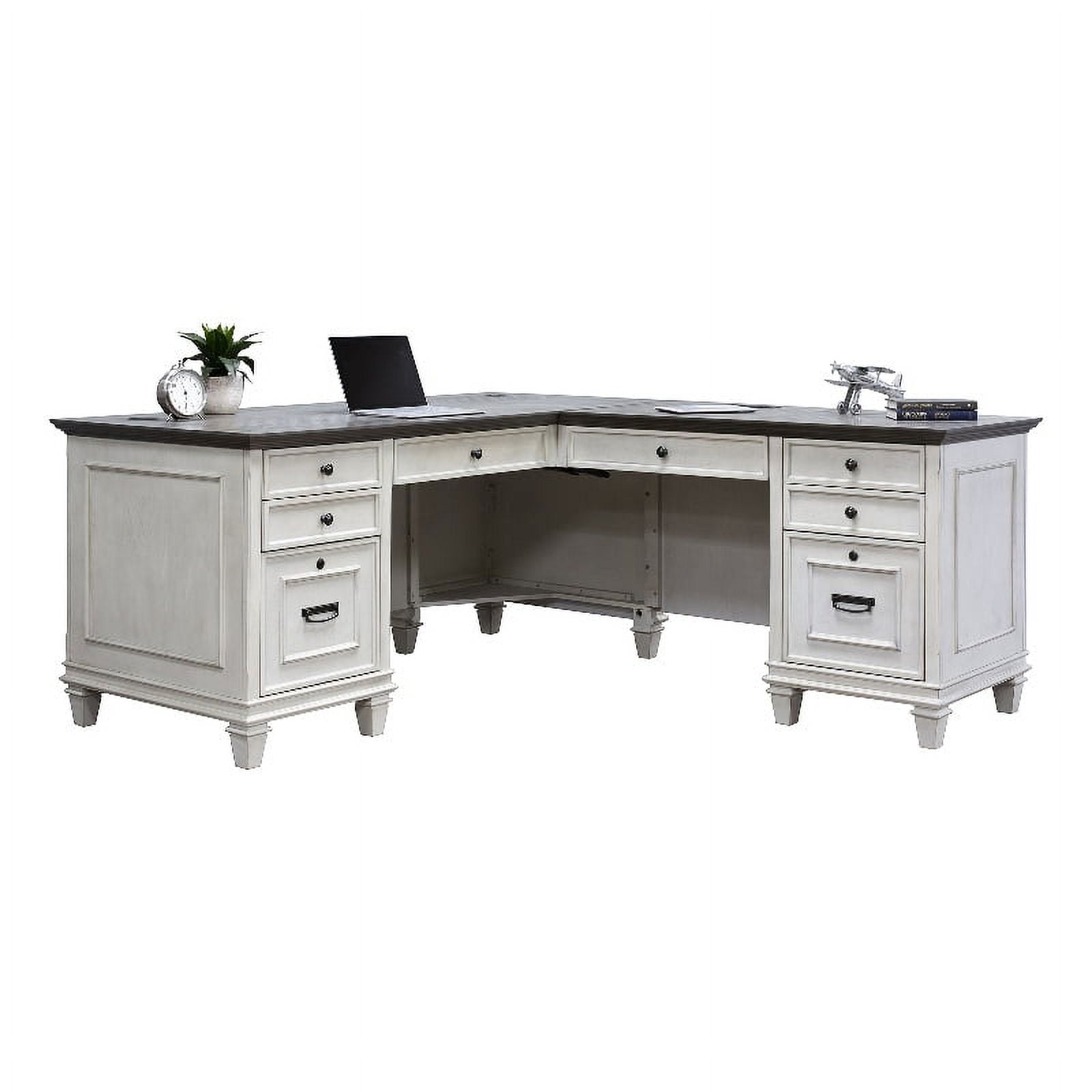 Hartford Wood L-Desk and Return Writing Table and return Office Desk ...