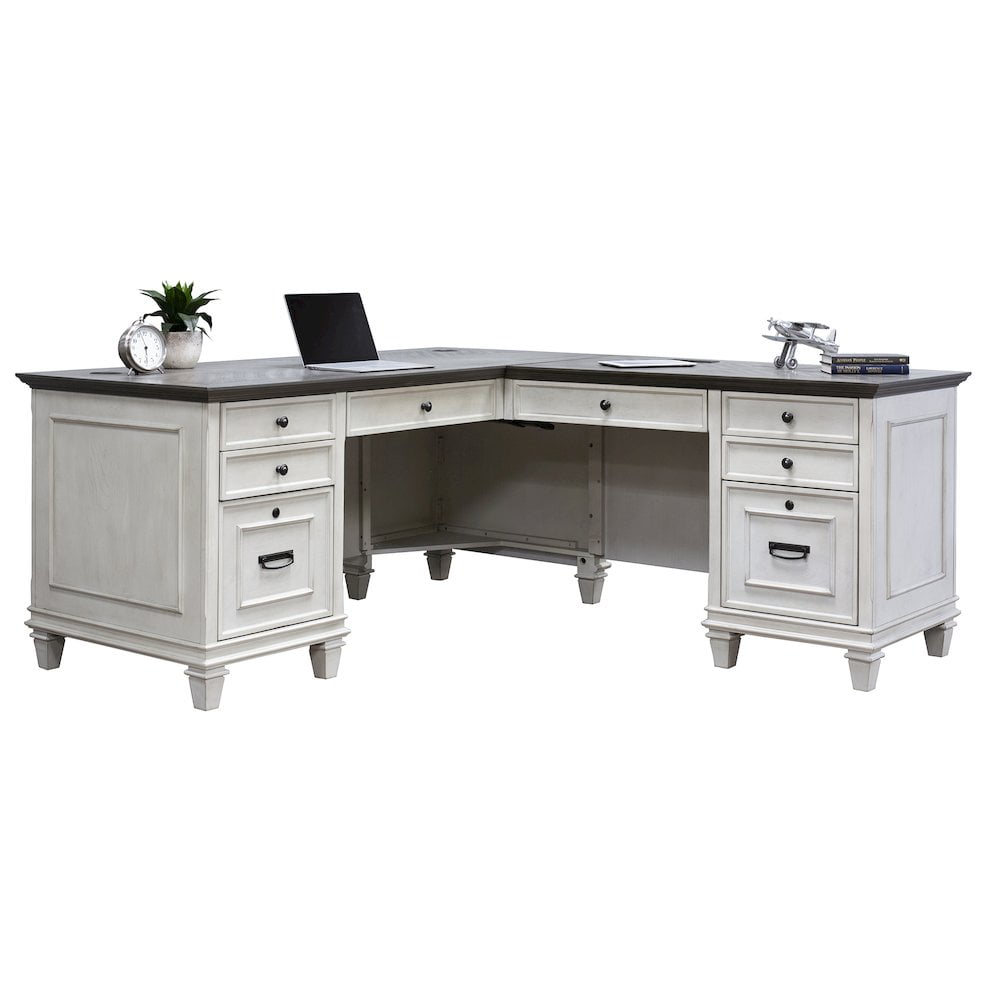 Hartford Wood L-Desk and Return Writing Table and return Office Desk ...