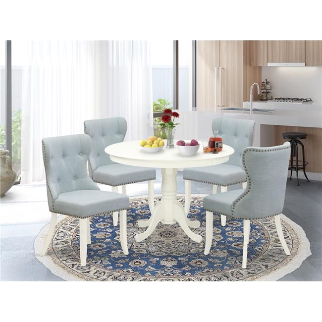 Hartland Dining Set - Linen White & Baby Blue, Set of 4 - Walmart.com