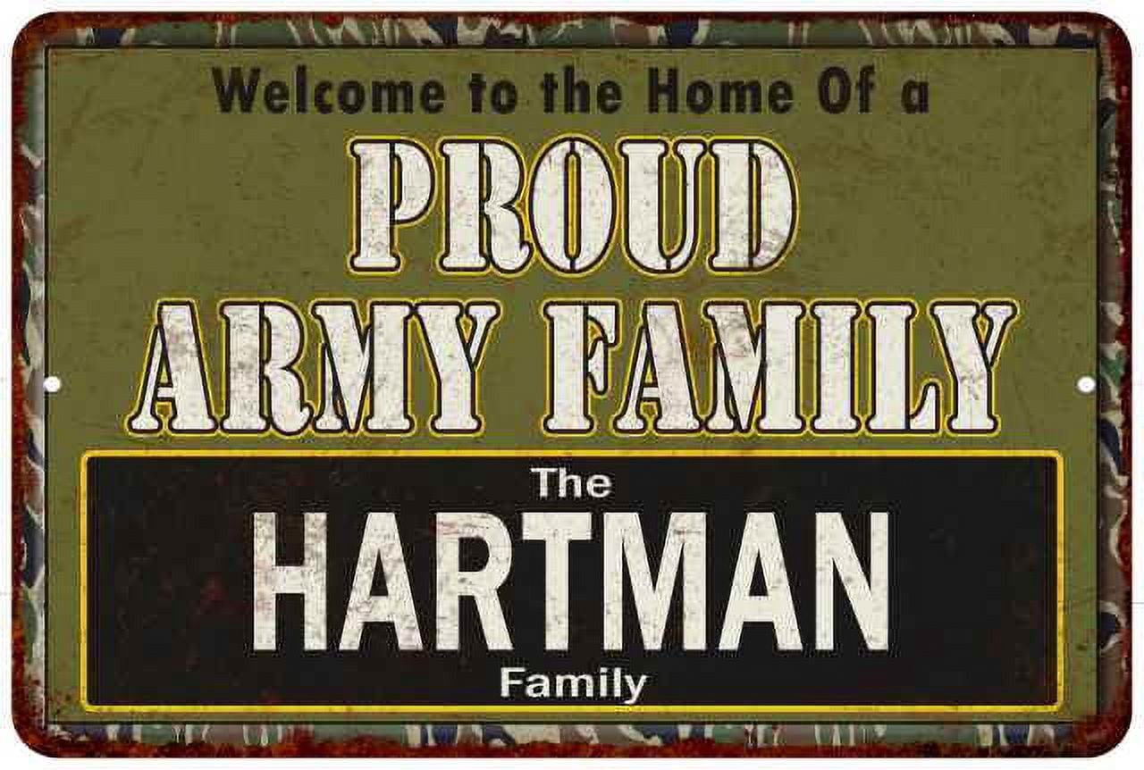 Hartman Proud Army Family Sign Gift 8x12 Metal Sign 108120023470 ...