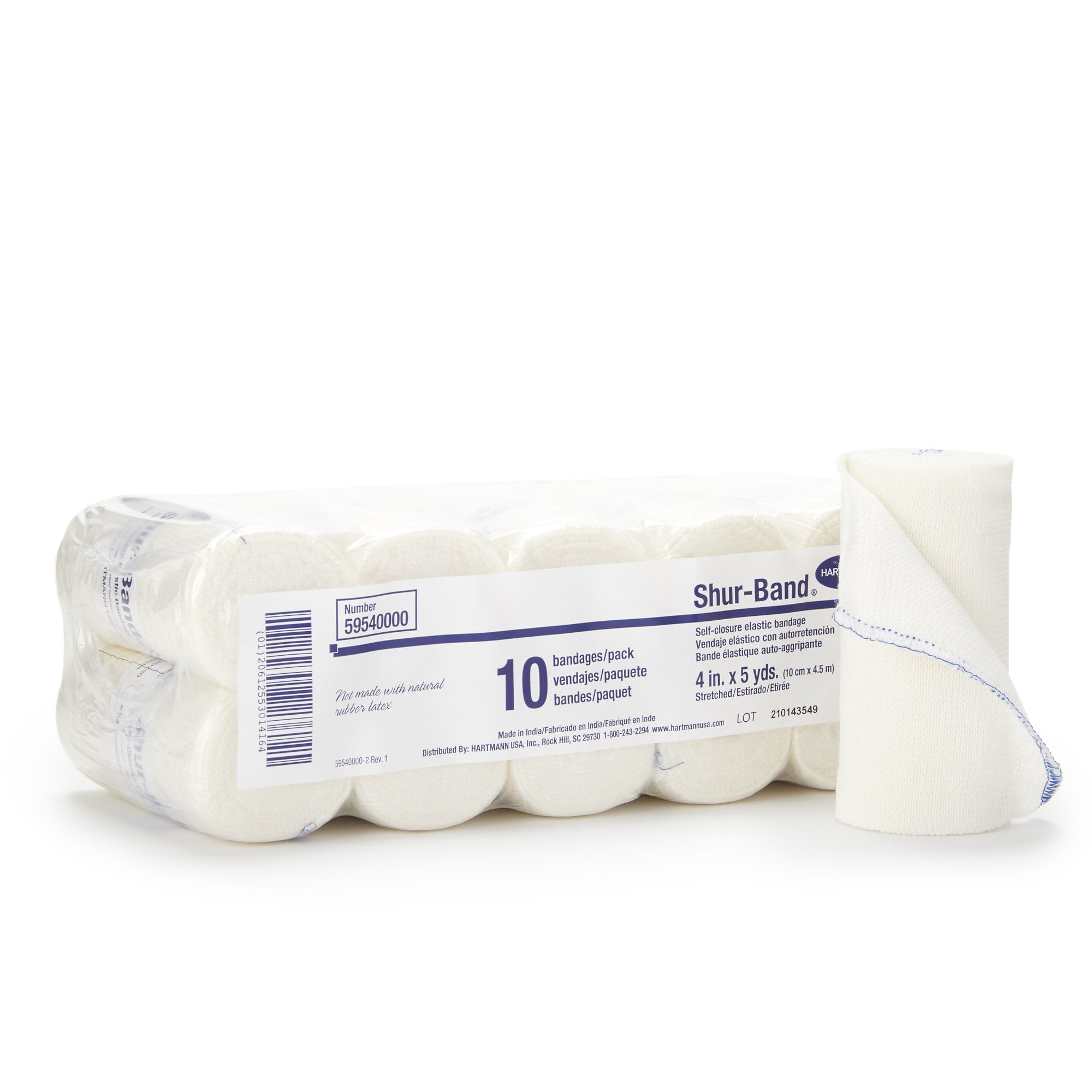 Hartmann Shur-Band LF Elastic Bandage Beige NonSterile 4" x 5 Yd 10 Ct ...
