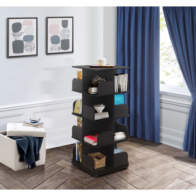 Hartwick 4 Tier Revolving Bookcase Tower Display Unit with 16 Shelves ...